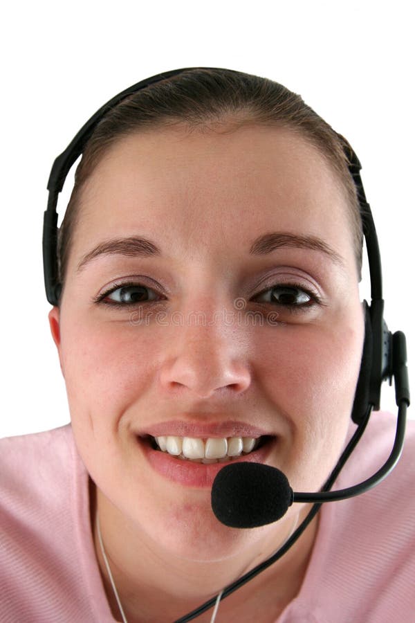 Young Woman with Headset stock photo. Image of marketing - 1957938