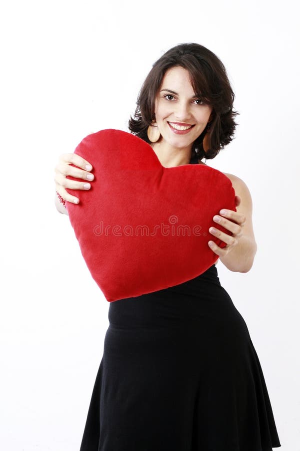 Young woman with heart stock photo. Image of comfortable - 7980844