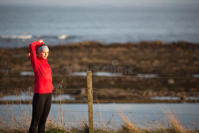 Young Woman on Her Evening Jog Stock Photo - Image of adult, fitness ...