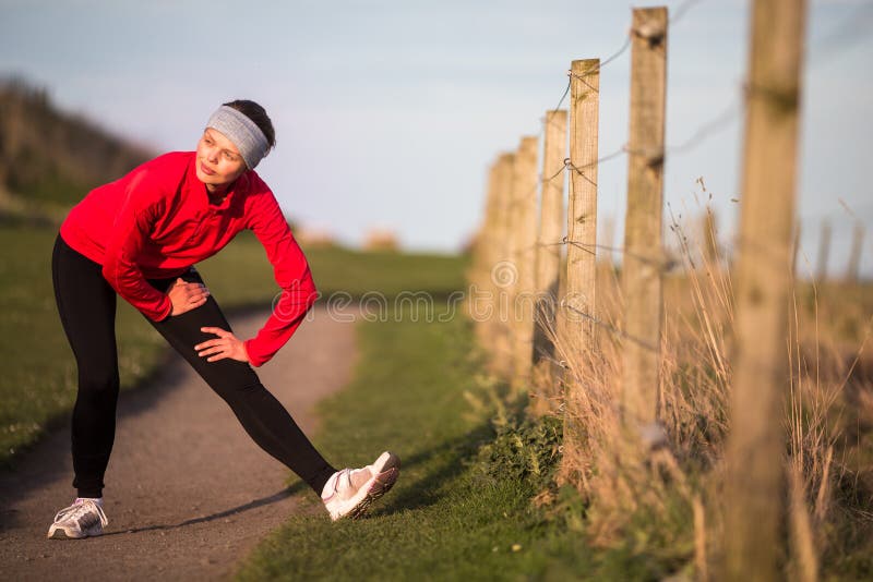 Young Woman on Her Evening Jog Stock Image - Image of person, fitness ...