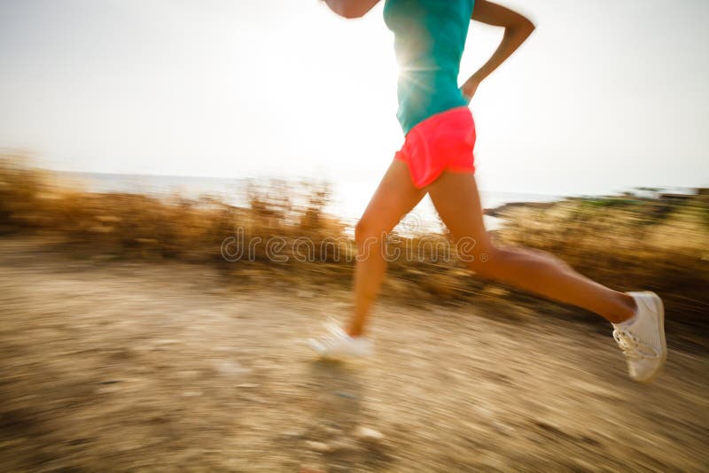 Young Woman on Her Evening Jog Stock Image - Image of person, activity ...