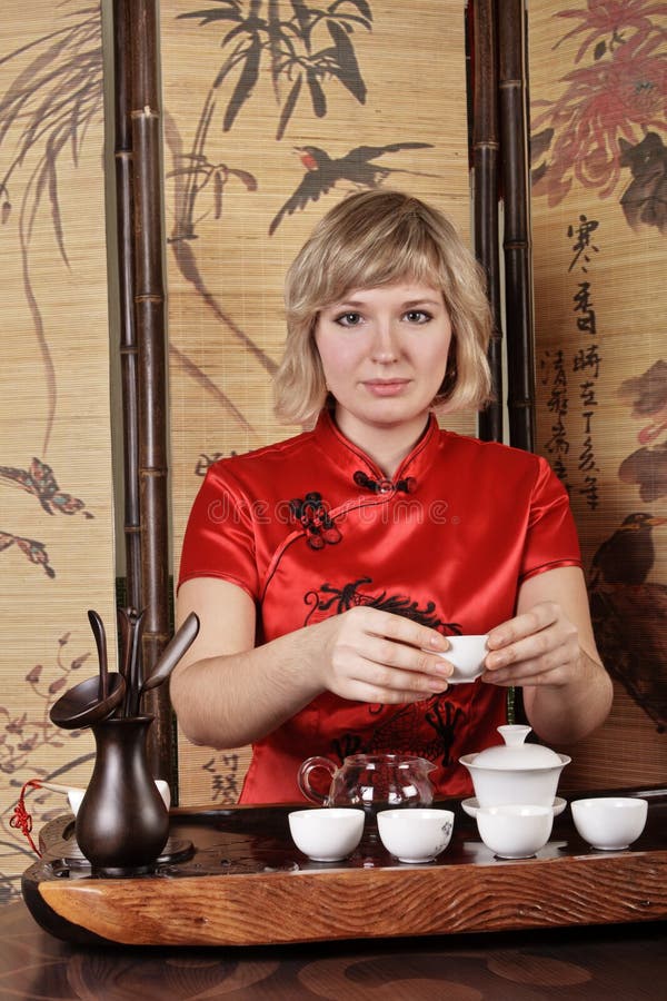 The Young Woman Hold Tea Ceremony Stock Photo - Image of food, warm ...