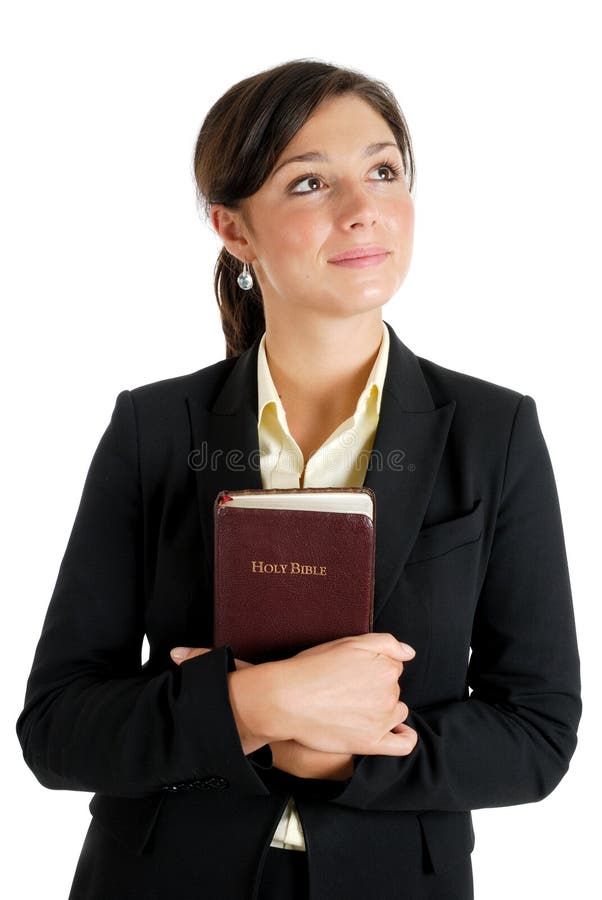 Young Woman Holding a Bible Showing Commitment Stock Image - Image of ...