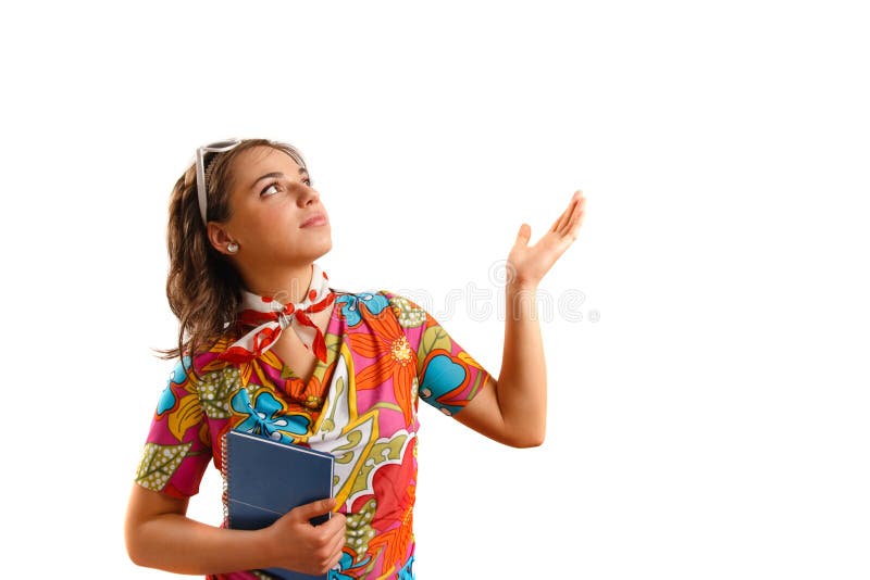 Young Woman Holding a Notebook Stock Photo - Image of fashionable, cute ...