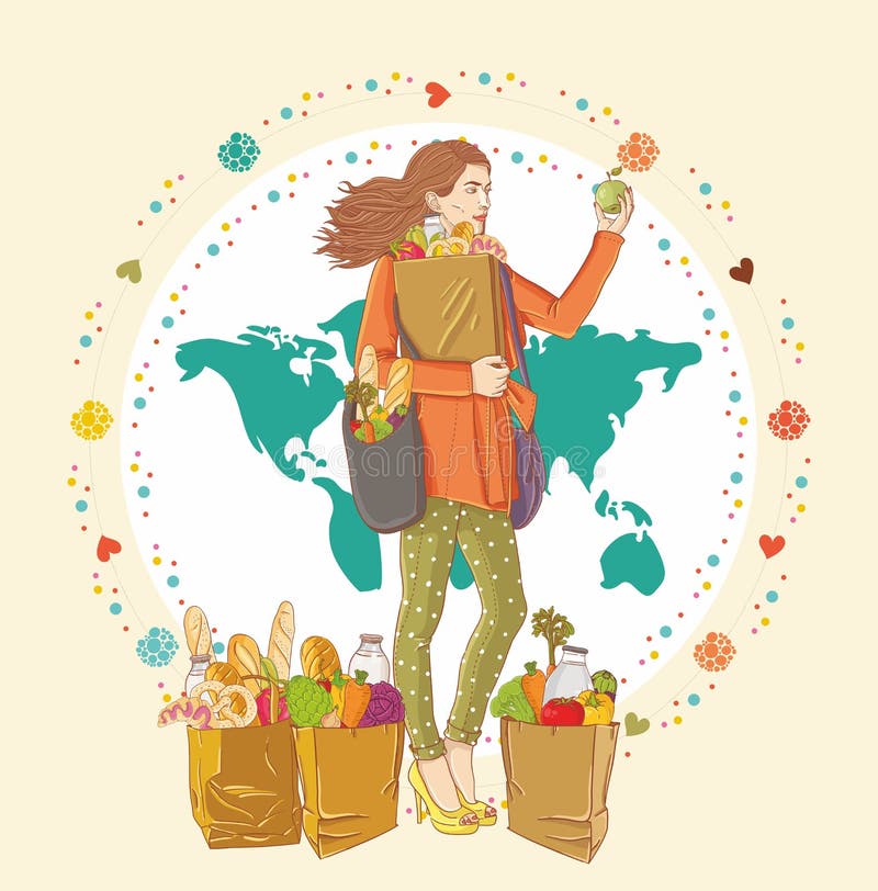 Young Woman Holding Grocery Bag Stock Illustrations – 438 Young Woman ... Young Woman Holding Grocery Bag Stock Illustrations – 438 Young Woman ...