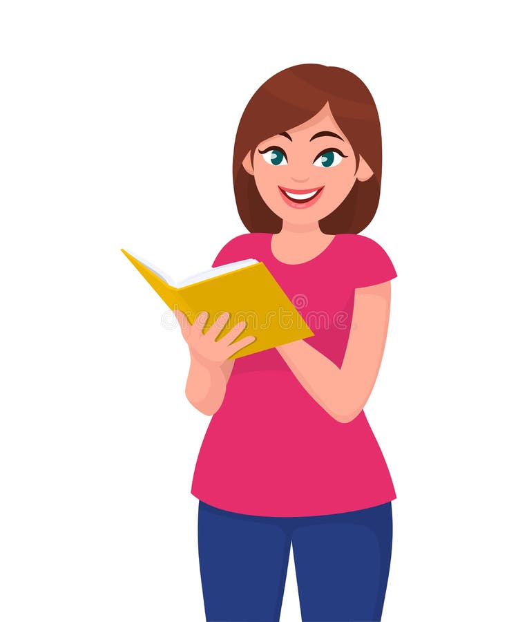 Young Woman Holding/showing/reading a Book. Education and Reading ... Young Woman Holding/showing/reading a Book. Education and Reading ...