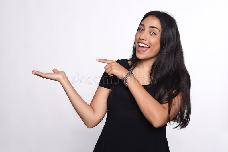 Young Woman Holding Something Stock Photo - Image of palm, happy: 71743536