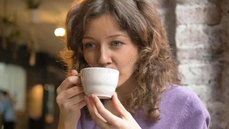 Curly Haired Woman Who Holds A White Mask Stock Vector Illustration