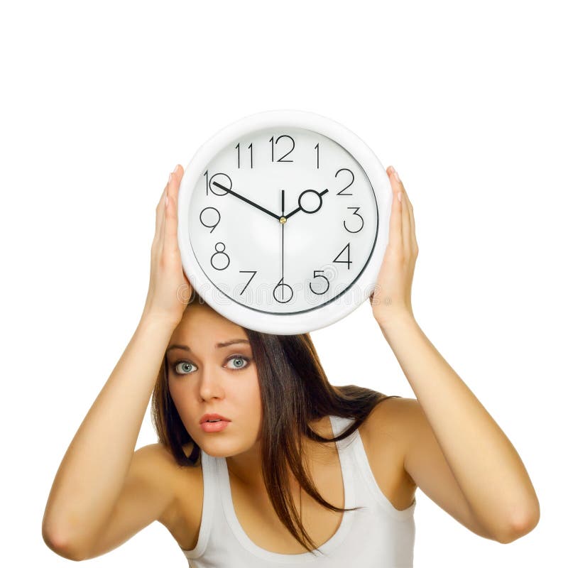 Clock woman stock photo. Image of numerals, isolated, finance - 4213368