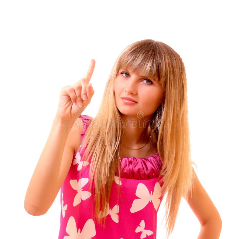 Young Woman Isolated on White Stock Image - Image of blond, female: 9422507