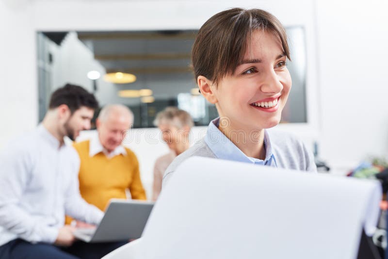 Young Woman in Job Application Interview Stock Photo - Image of ...
