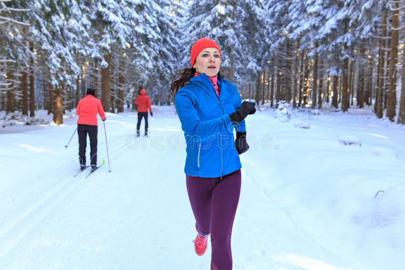 Winter jogging stock image. Image of training, activity - 8243105