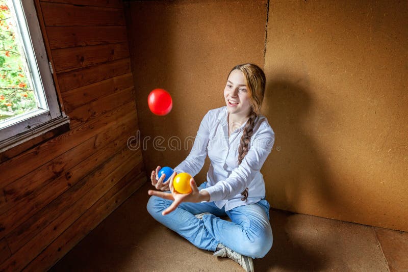 Young woman juggling stock photo. Image of awesome, diversity - 105049792