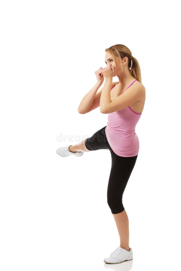 Aerobic Instructor Female Kick Stock Photos - Free & Royalty-Free Stock ...