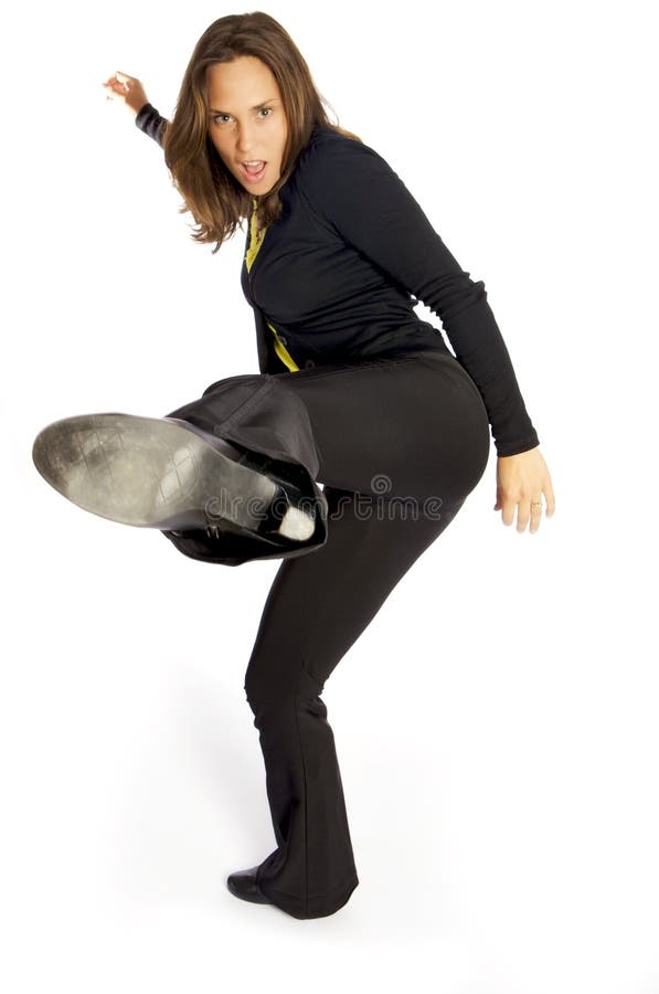 Young woman kicking stock image. Image of angry, white - 9551609