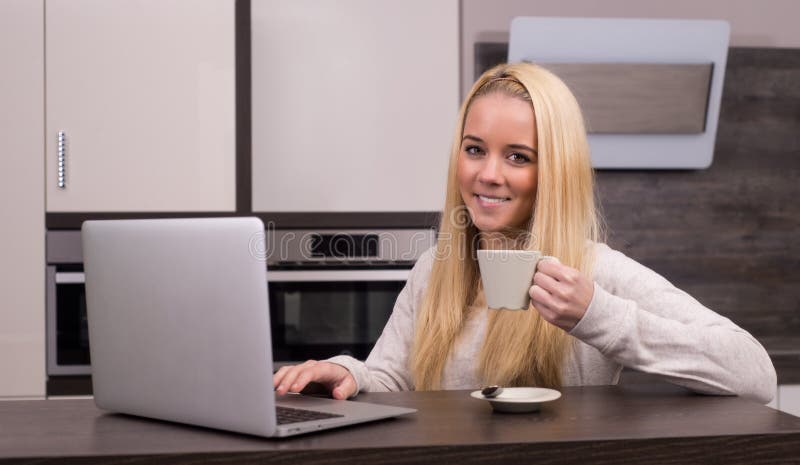 Young woman in kitchen stock photo. Image of perfect - 38138208