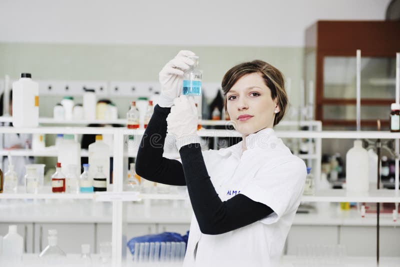 Young woman in lab stock image. Image of people, hospital - 14009763
