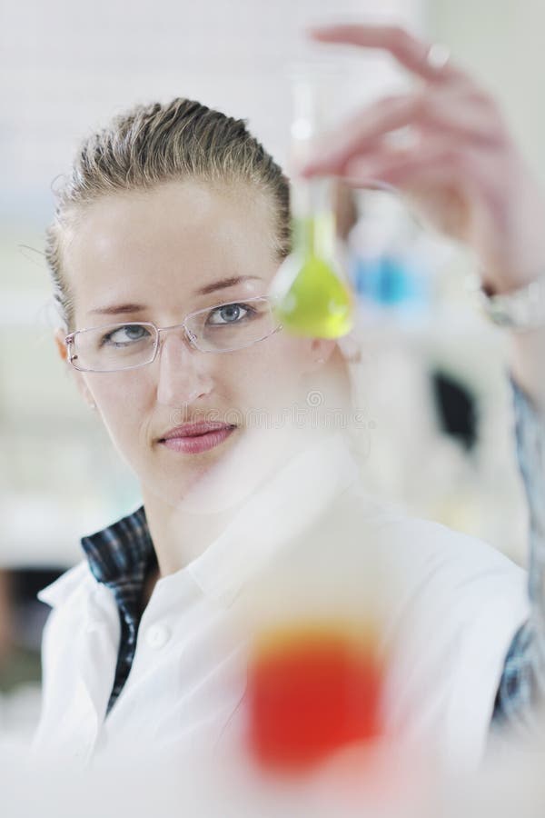 Young woman in lab stock photo. Image of education, health - 14009844