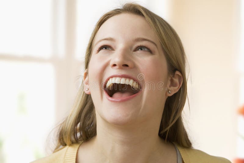 Woman Smiling Over Shoulder Stock Image - Image of blond, looking: 14647165