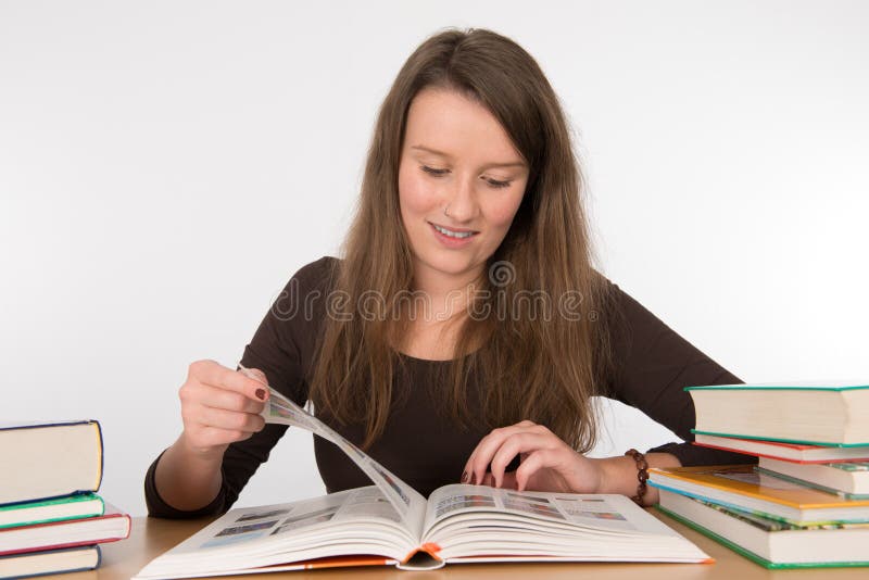 Young woman is learning stock photo. Image of generation - 35618450
