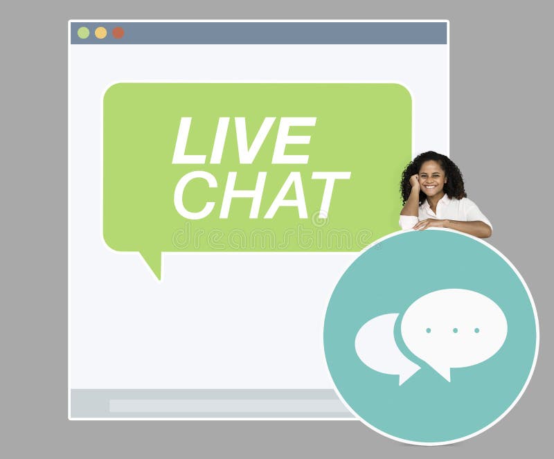 Live Chat Chatting Communication Digital Web Concept Stock Image ...
