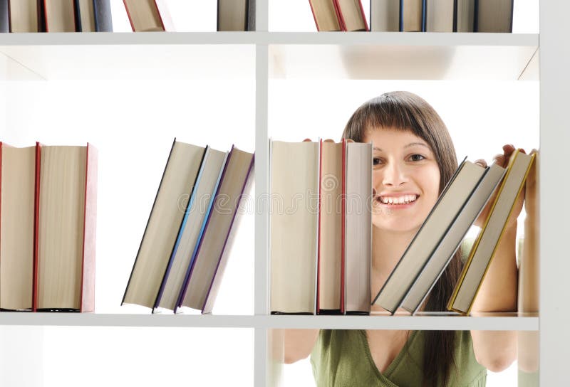 Young Woman Looking for a Book Stock Image - Image of lifestyle ...