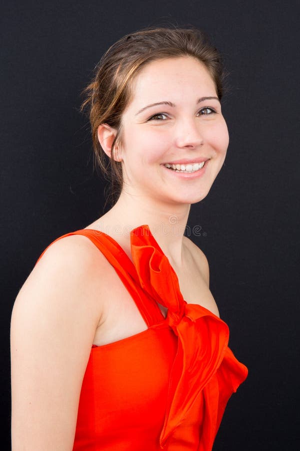 Young Woman Looking with Easy Attractive Smile Stock Photo - Image of ...