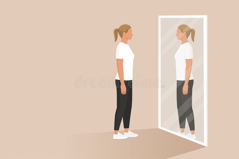 Self Awareness Looking Mirror Stock Illustrations – 65 Self Awareness ...