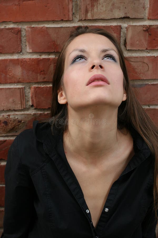 Young woman looking up stock photo. Image of adult, beauty - 972548