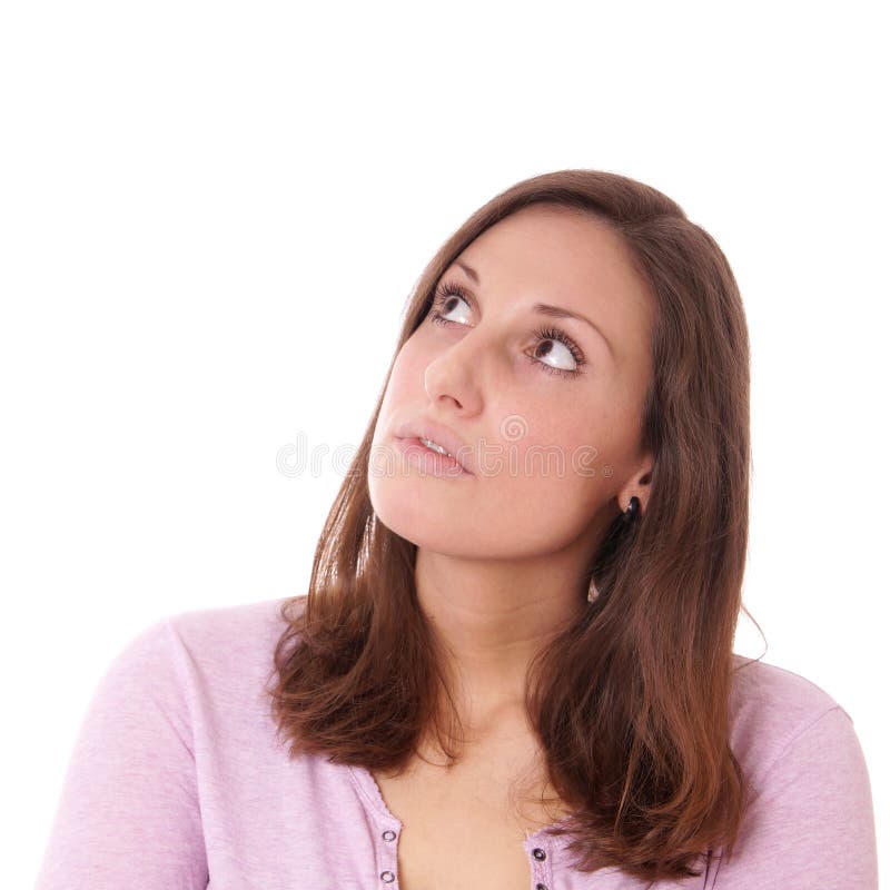 Young woman looking up stock photo. Image of think, space - 36122030 Young woman looking up stock photo. Image of think, space - 36122030