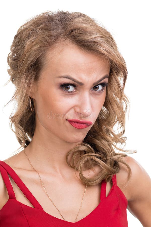 Young Woman Looks Skeptical Stock Image - Image of business, confused ...