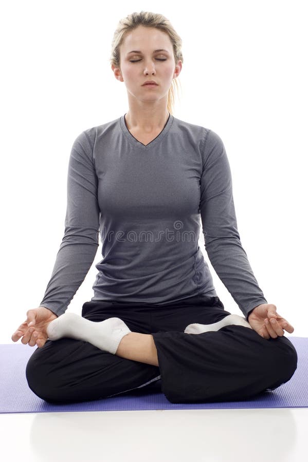 Young Woman in Lotus Pose - Meditation Stock Image - Image of ...