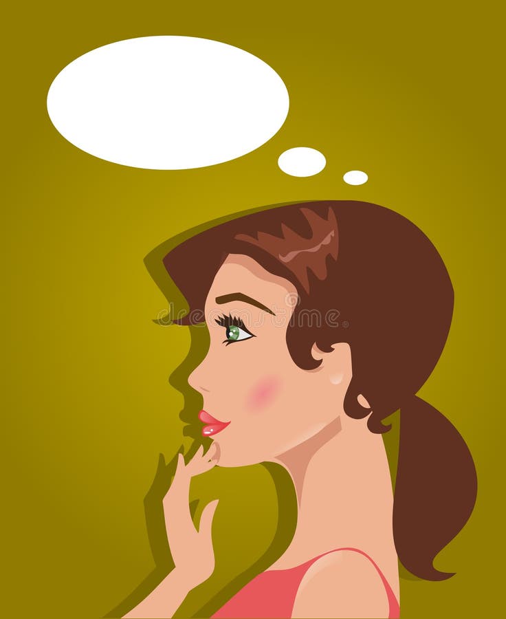 Young Woman Makes a Choice. Vector Illustration Stock Vector ...