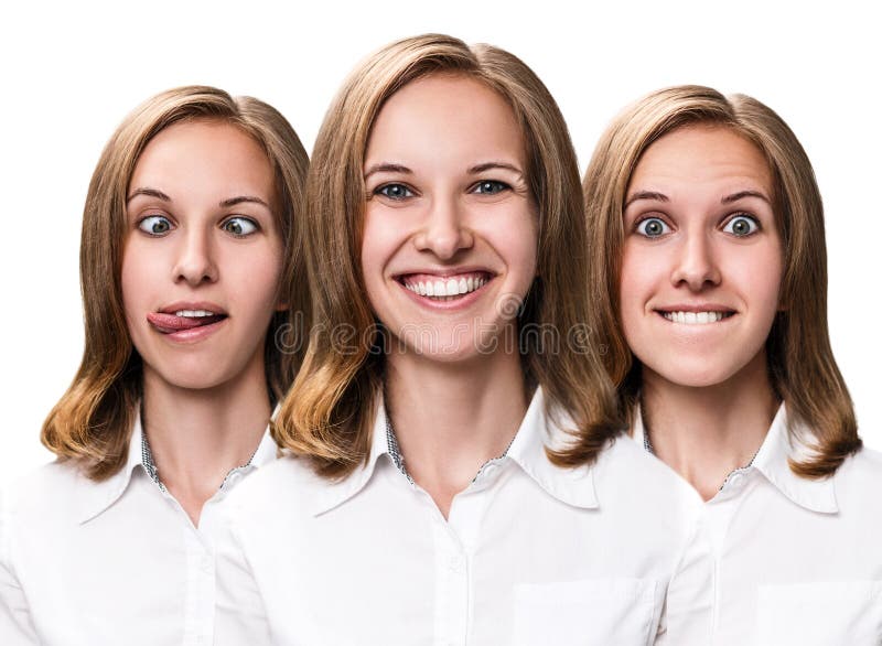Young Woman Makes Fun Faces Stock Image - Image of female, laughing ...