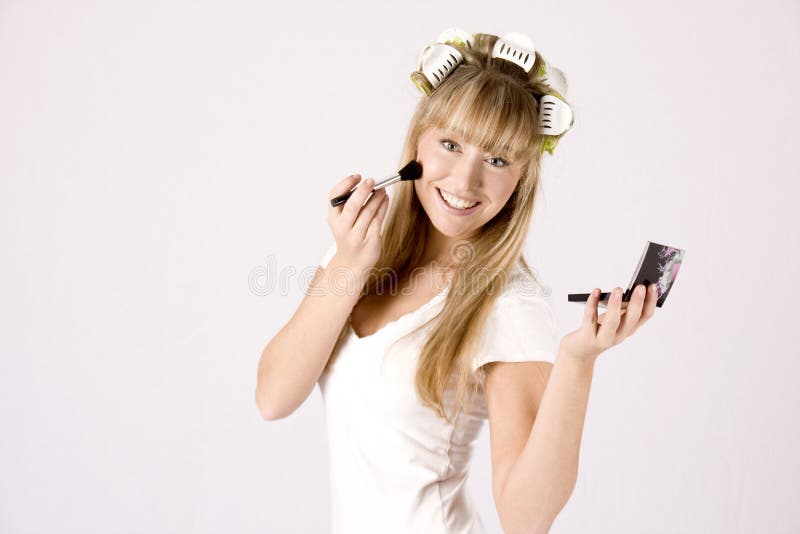 Young Woman with Makeup Box Stock Image - Image of clean, beautiful ...