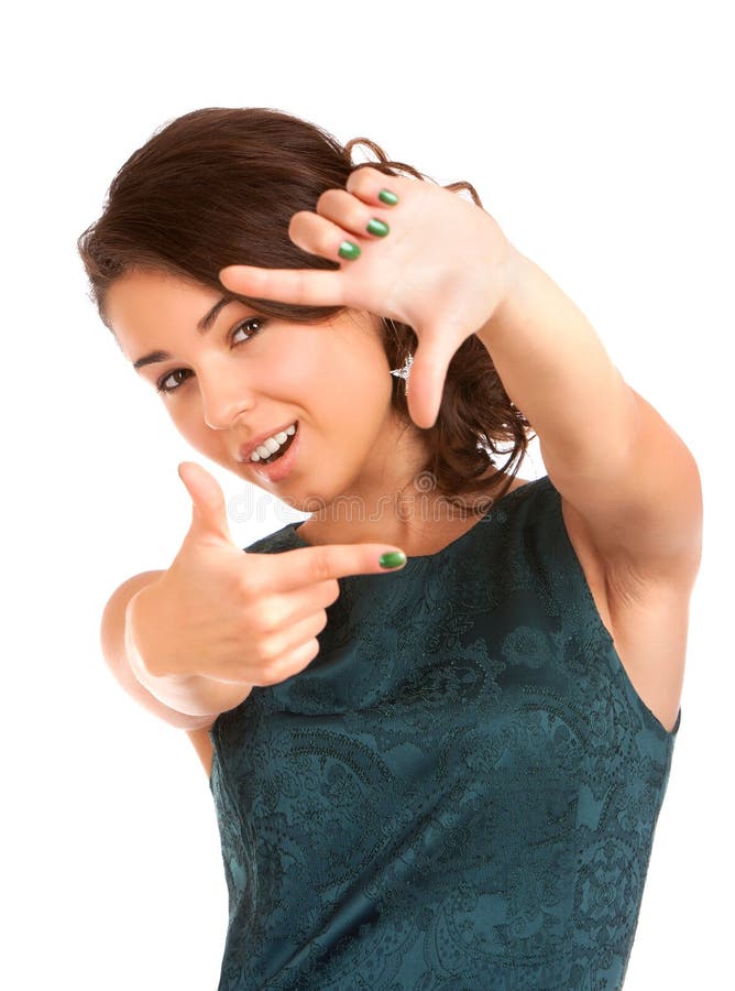 Young Woman Making Hand Frame Stock Image - Image of frame, woman: 29285991