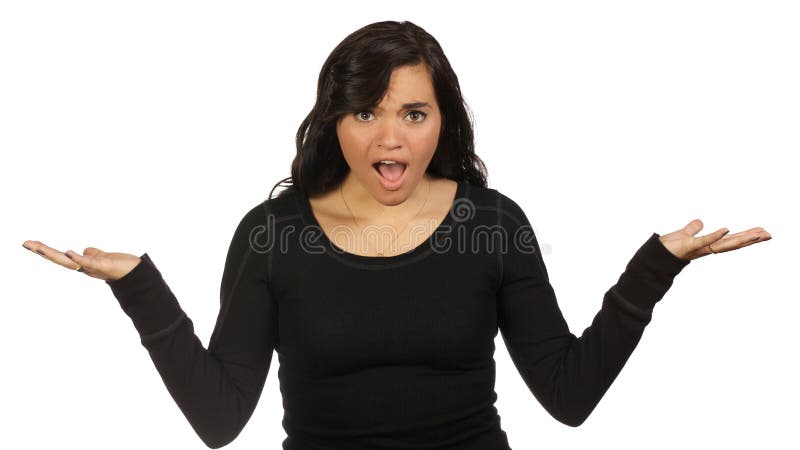 Young Woman Making a Questioning Gesture Stock Photo - Image of late ...