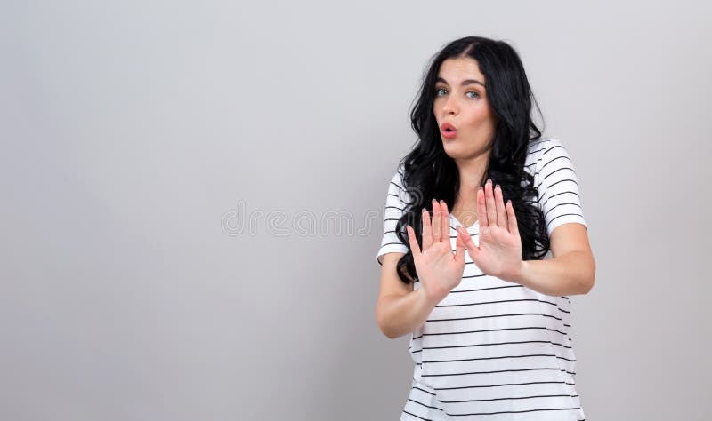 Young Woman Making A Rejection Pose Stock Image - Image of forbidden ...