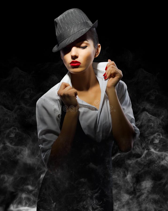 Young woman in manly style stock image. Image of grace - 36278537