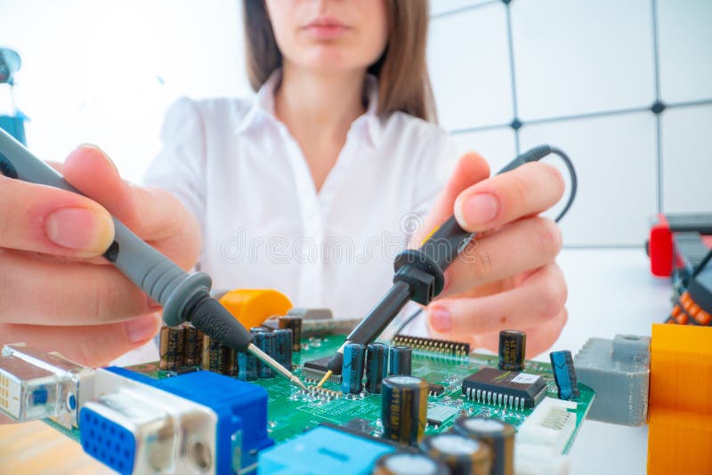 Electronics. Engineer at Work Stock Image - Image of hand, expertise ...