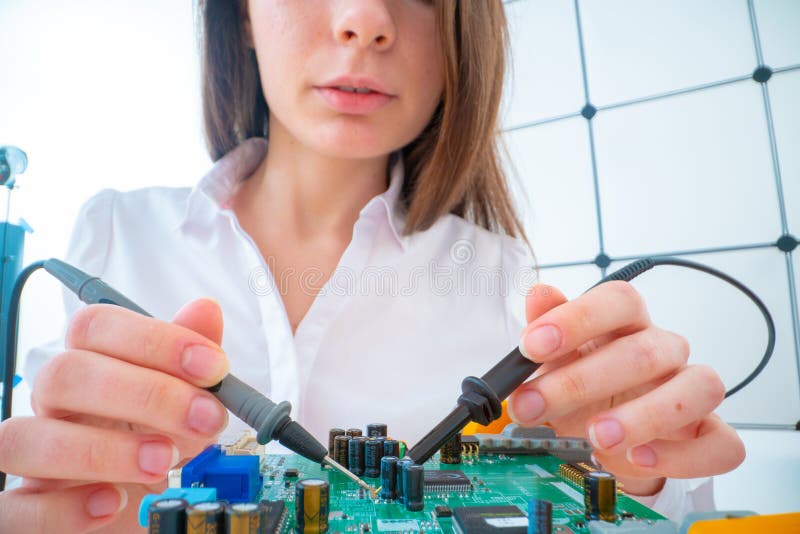 Electronics. Engineer at Work Stock Image - Image of hand, expertise ...