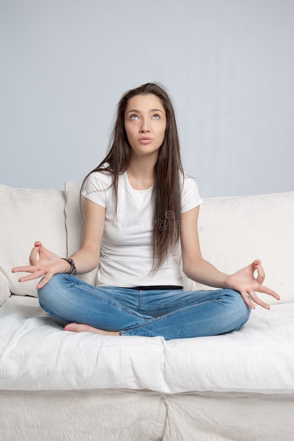 Naive young woman stock photo. Image of blue, pretty - 67202366