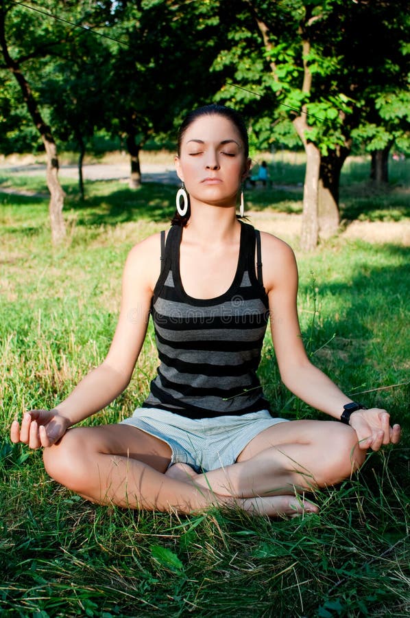 Girl in meditation pose stock image. Image of meditation - 16465141