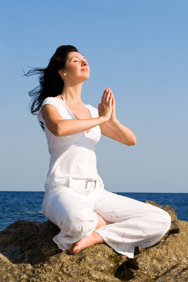 Young woman meditation stock photo. Image of face, beautiful - 7124884