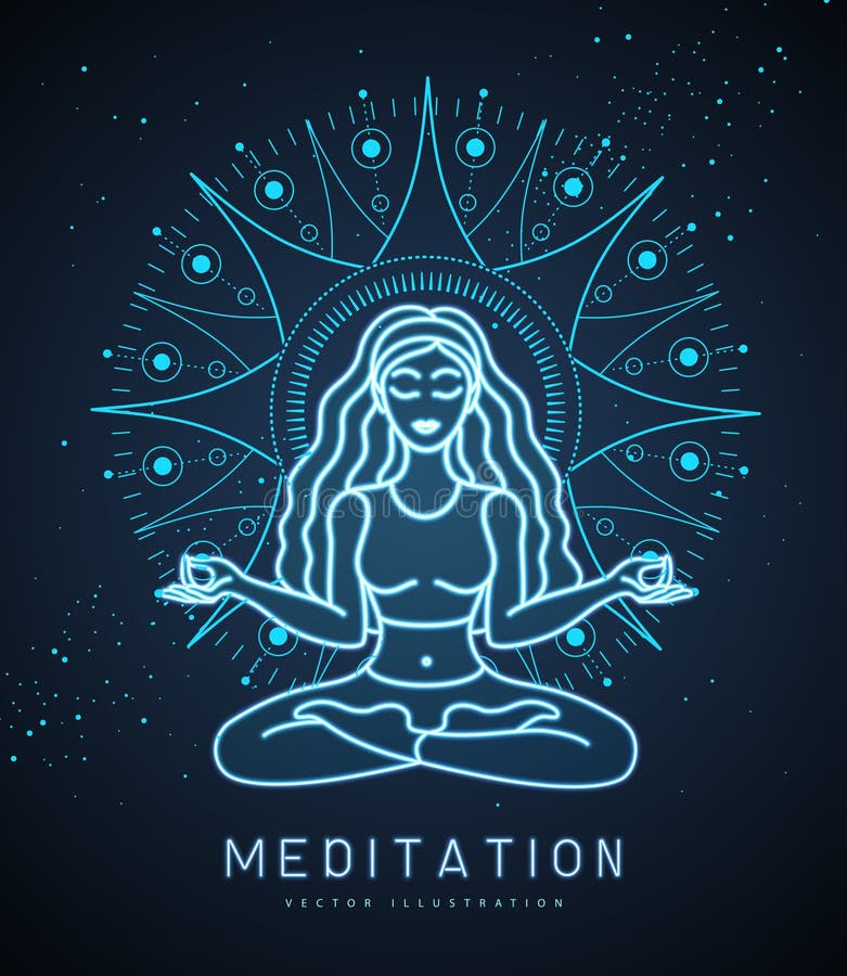 Young Woman Meditation in Lotus Position at the Sun Dawn. Sun Astrology ... Young Woman Meditation in Lotus Position at the Sun Dawn. Sun Astrology ...