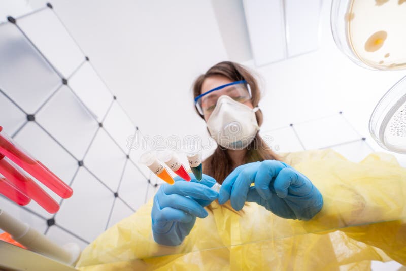Young Woman with a Microtube for PCR Test Stock Photo - Image of ...
