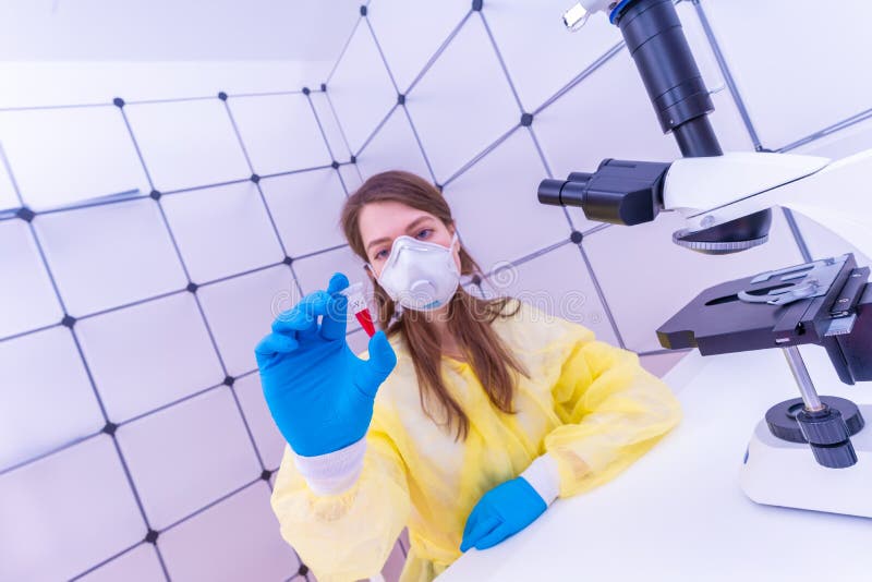 Young Woman with a Microtube for PCR Test Stock Image - Image of ...