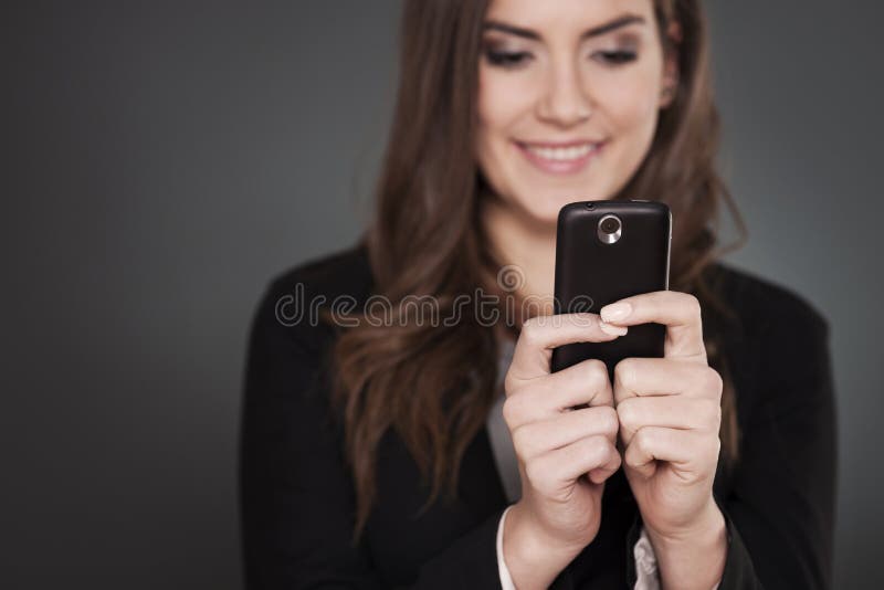 Young Woman with Mobile Phone Stock Image - Image of mobile, adult ...