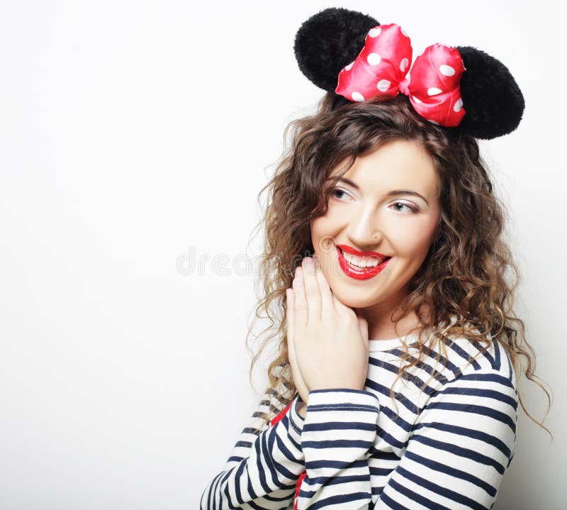 Woman with mouse stock photo. Image of white, blogger - 8647762