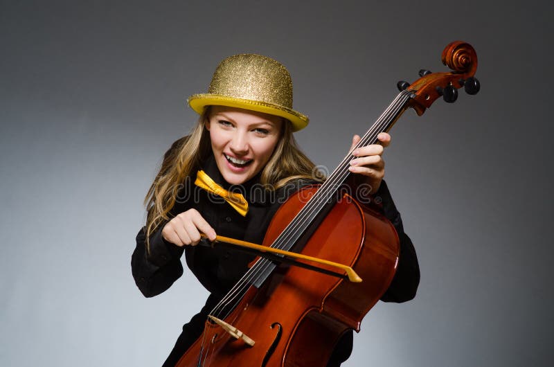 The Young Woman in Musical Concept Stock Photo - Image of solo ...